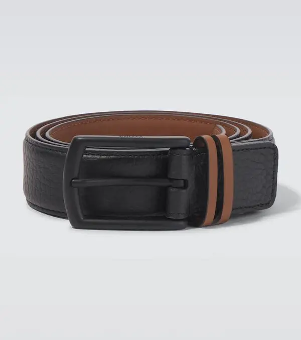 Zegna Leather Belt - Black