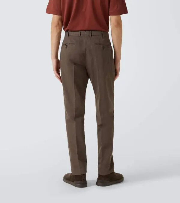 Zegna Cotton And Linen Chinos