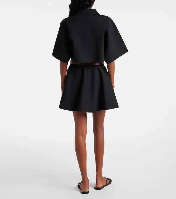 Alaïa Pleated Godet Miniskirt - Black