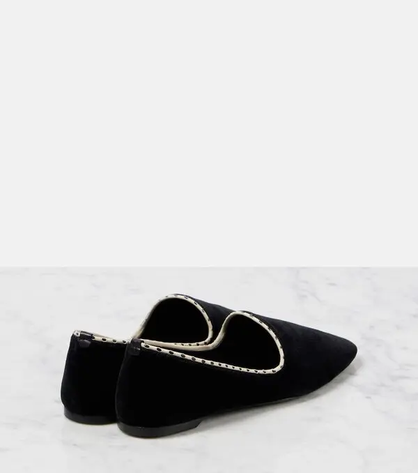 TOTEME Velvet Slippers - Black