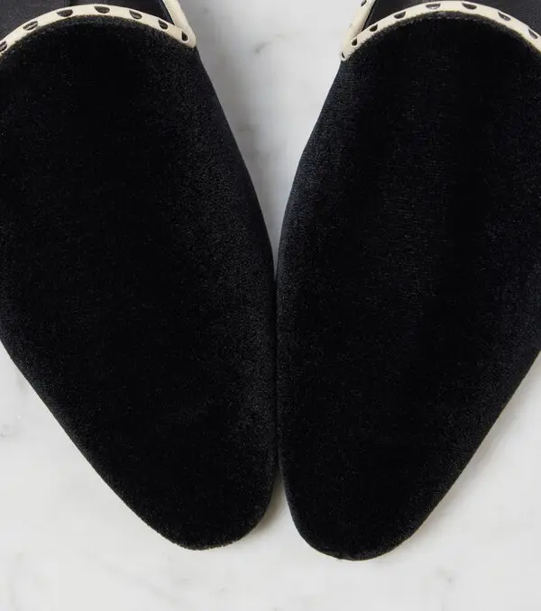 TOTEME Velvet Slippers - Black