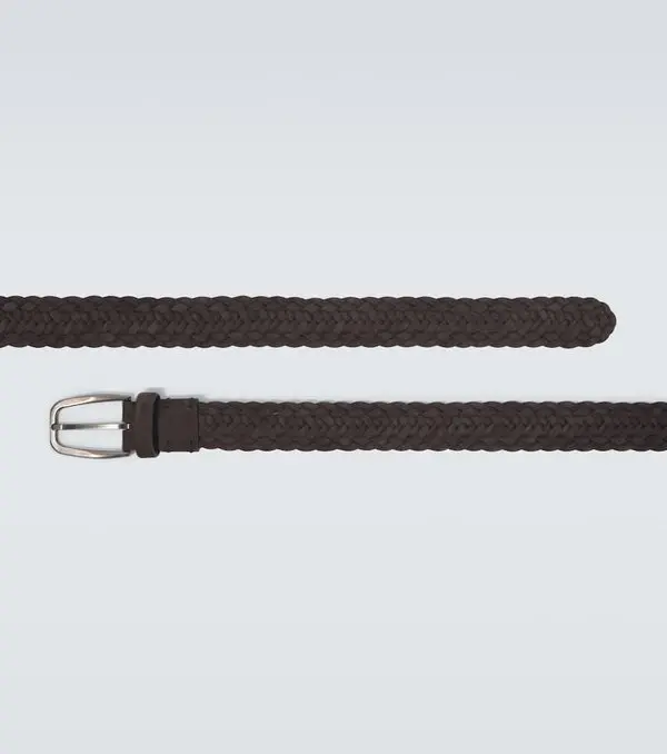 Zegna Braided Leather Belt - Brown