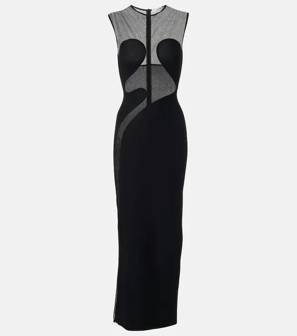 Alaïa Paneled Maxi Dress - Black