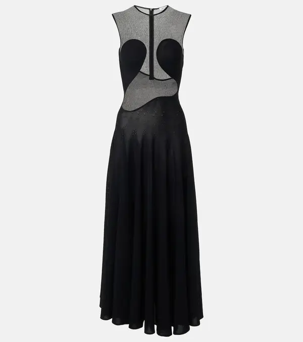 Alaïa Paneled Maxi Dress - Black