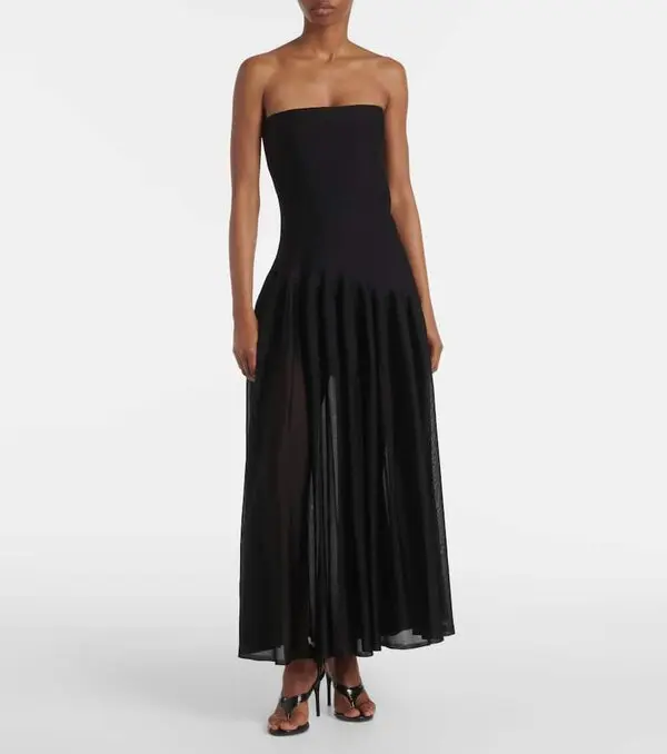 Alaïa Strapless Pleated Gown
