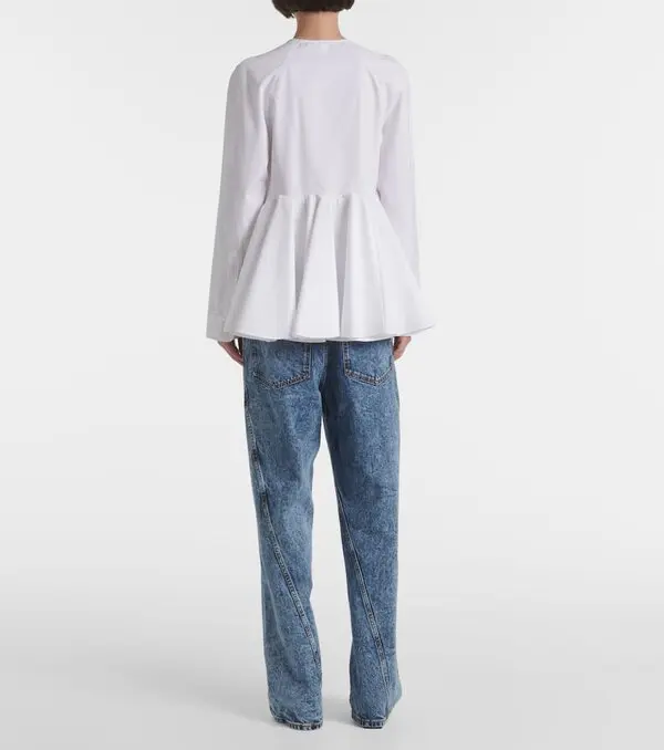 Alaïa Flare Cotton Blouse