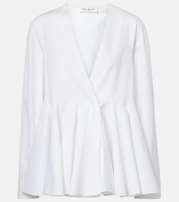 Alaïa Flare Cotton Blouse