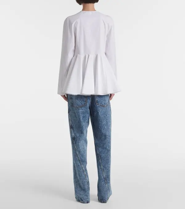 Alaïa Flare Cotton Blouse