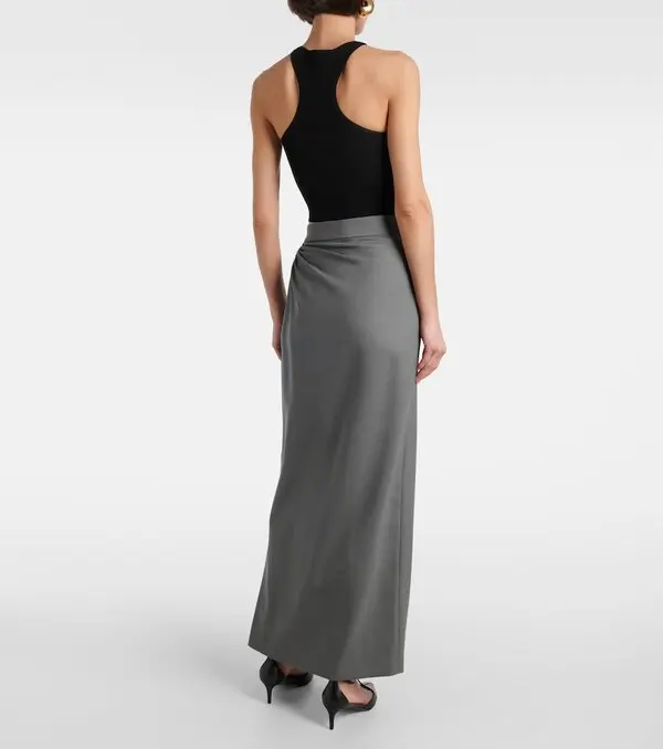 Max Mara Wool And Silk Maxi Skirt - Grey