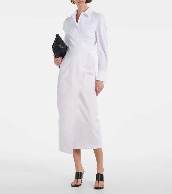 Max Mara Cotton-blend Twill Wrap Dress