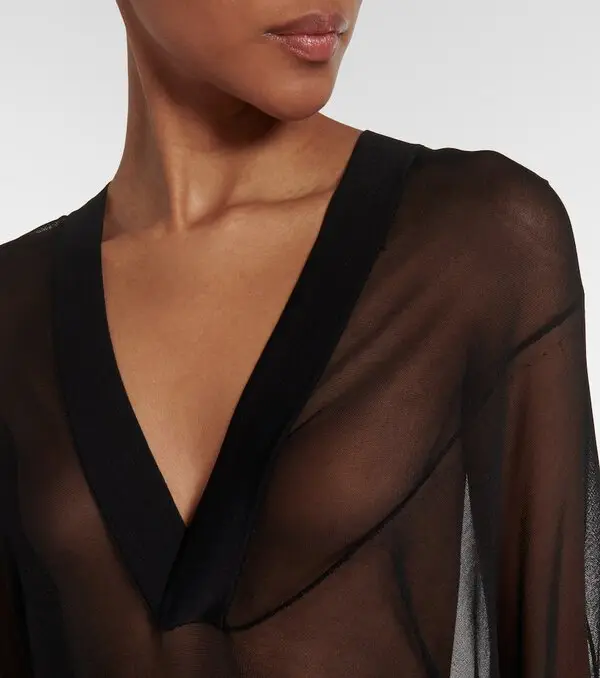 Alaïa Sheer Hooded Bodysuit