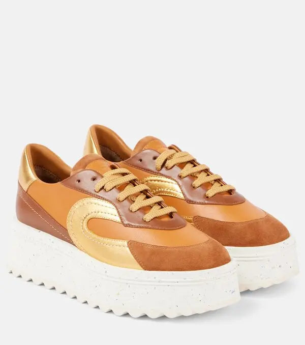 Clergerie Awake Leather Platform Sneakers - Brown