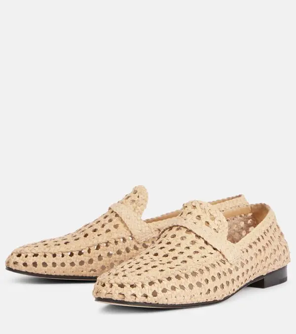 Loro Piana Leon Woven Leather Loafers
