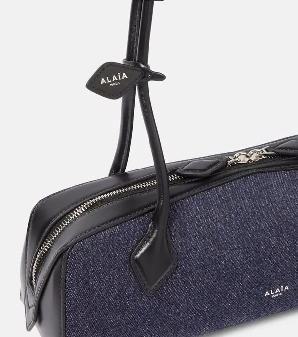 Alaïa Le Teckel Medium Denim Shoulder Bag - Blue