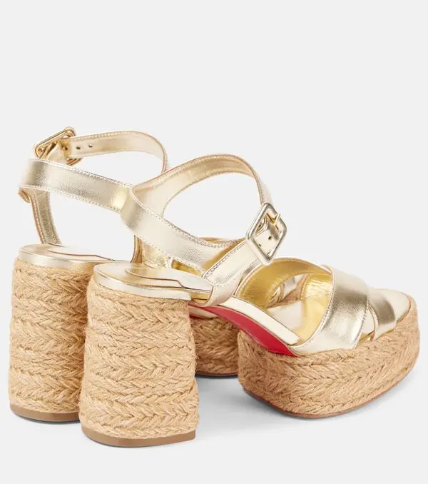 CHRISTIAN LOUBOUTIN Calakala 85 Metallic Leather Platform Sandals