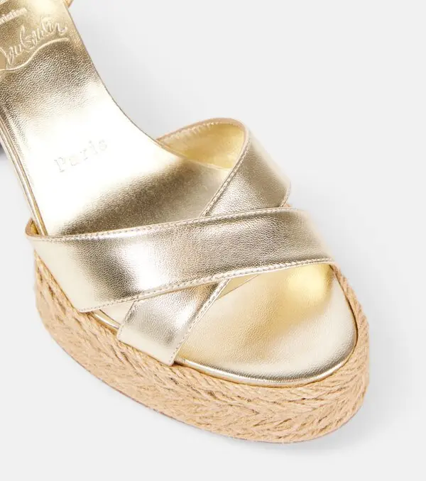 CHRISTIAN LOUBOUTIN Calakala 85 Metallic Leather Platform Sandals