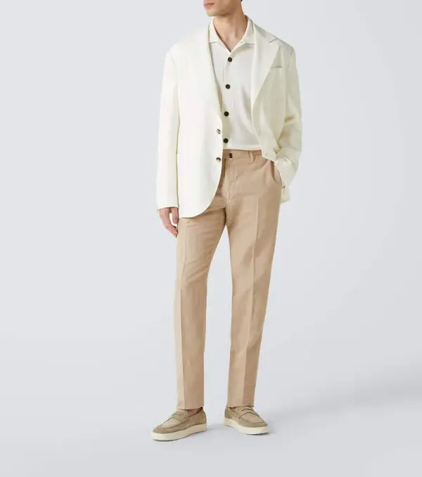 SLOWEAR Incotex Linen And Cotton Straight Leg Trousers