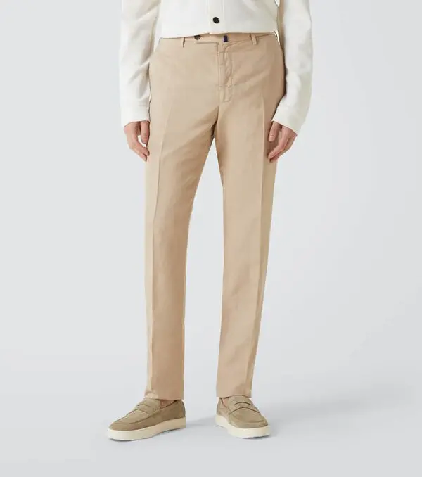 SLOWEAR Incotex Linen And Cotton Straight Leg Trousers
