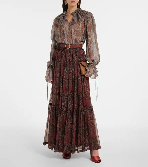 Saint Laurent Paisley Silk Georgette Blouse
