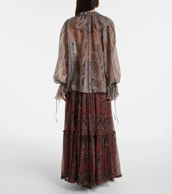 Saint Laurent Paisley Silk Georgette Blouse