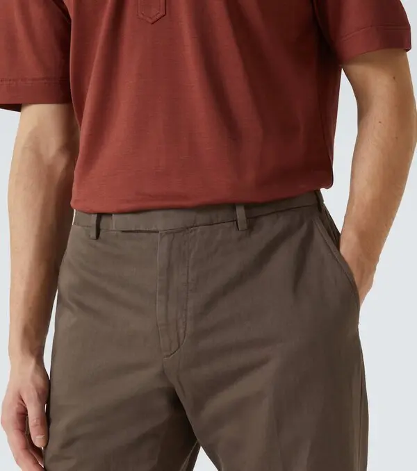 Zegna Cotton And Linen Chinos