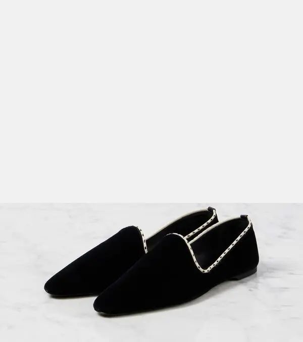 TOTEME Leather-lined Velvet Slippers