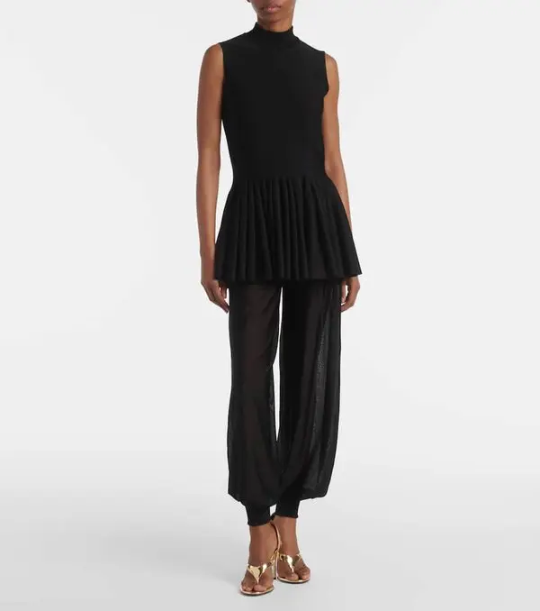 Alaïa Pleated Turtleneck Top