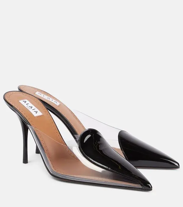 Alaïa Le Cour Abstraît 90 Patent Leather Mules