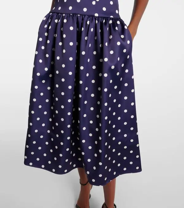 SELF-PORTRAIT Polka-dot Strapless Cocktail Dress