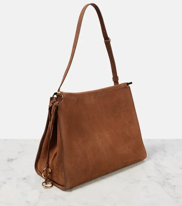 Alaïa Le Click Medium Suede Shoulder Bag - Brown