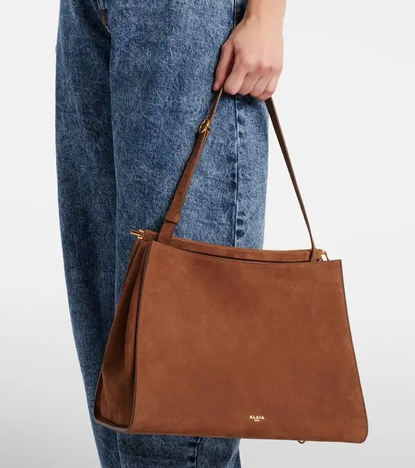 Alaïa Le Click Medium Suede Shoulder Bag - Brown