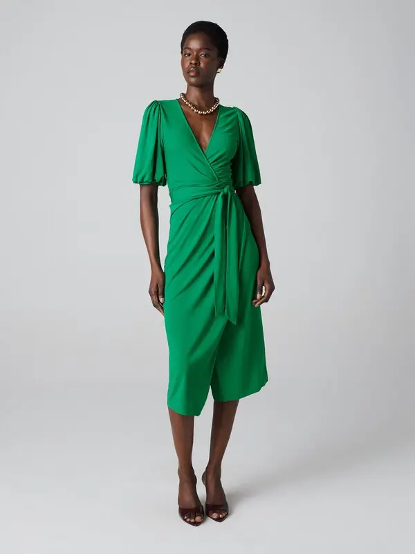 green emerald velvet dress Dvf main image 1