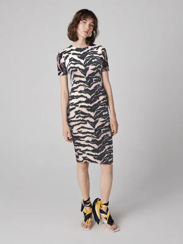 Diane Von Furstenberg Florence Tiger-Print Bodycon Dress Palace