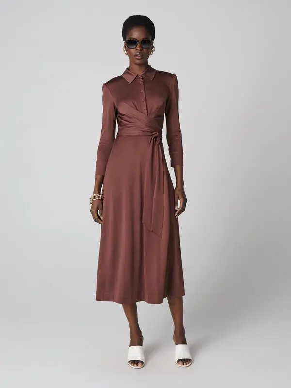Diane Von Furstenberg Sana Shirt Dress - Chocolate