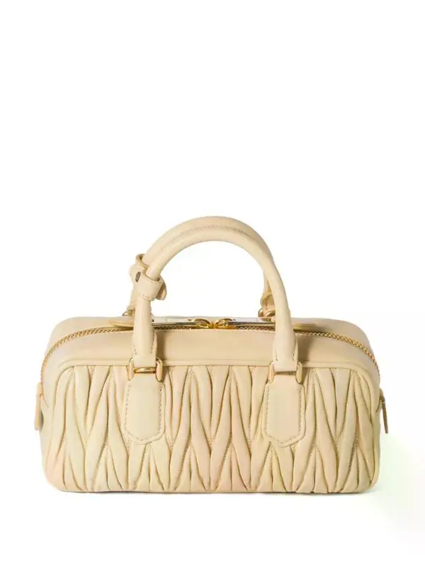 Miu Miu Arcadie Matelassé Tote Bag - Neutrals