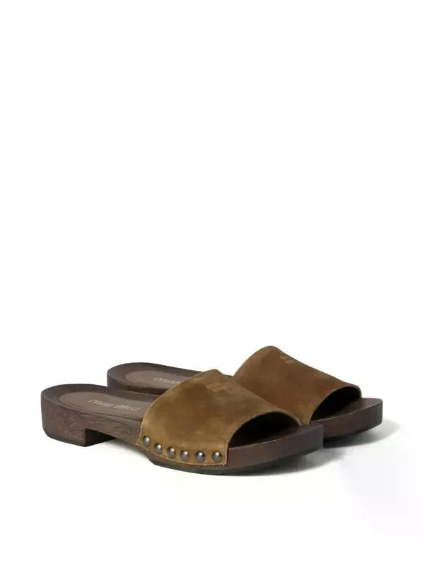 Miu Miu Faded Suede Clogs