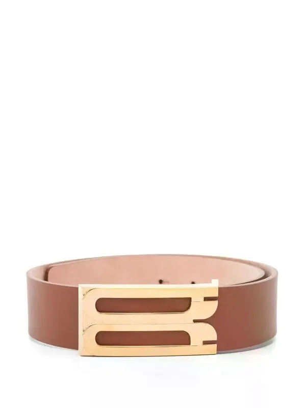 Victoria Beckham Jumbo Frame Leather Belt - Brown
