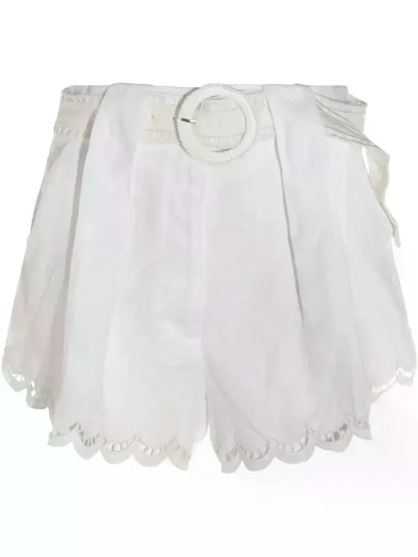 Farm Rio Richelieu Wide Leg Shorts - White
