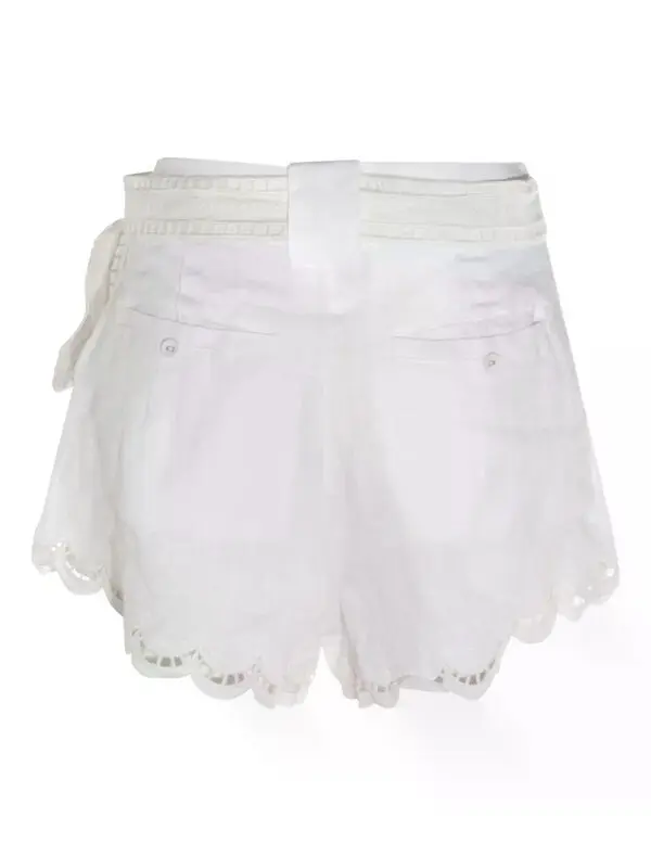 Farm Rio Richelieu Wide Leg Shorts - White