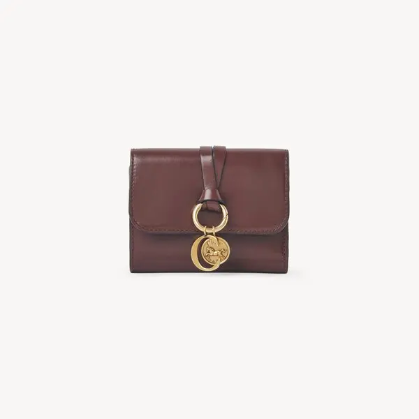 Chloé Small Alphabet Tri-fold In Shiny Leather