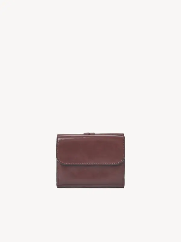 Chloé Small Alphabet Tri-fold In Shiny Leather