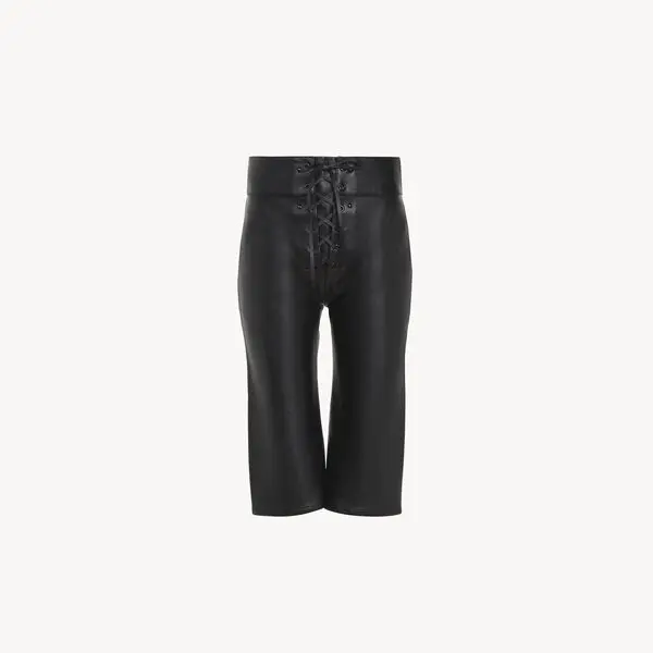 Chloé Lace-up Capri Leather Pants