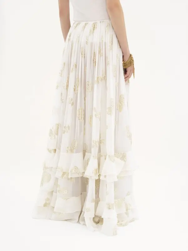 Chloé Fluid Maxi Skirt In Silk Jacquard & Lurex