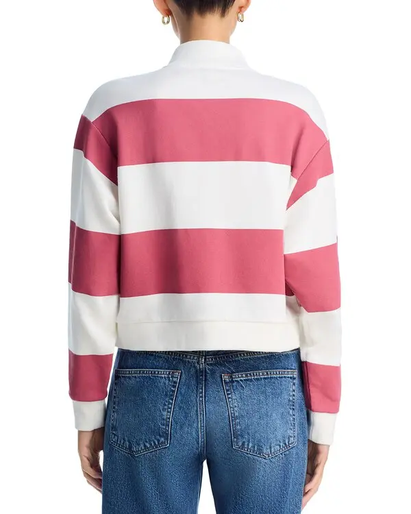 Vintage Havana Striped French Terry Half Zip Sweatshirt