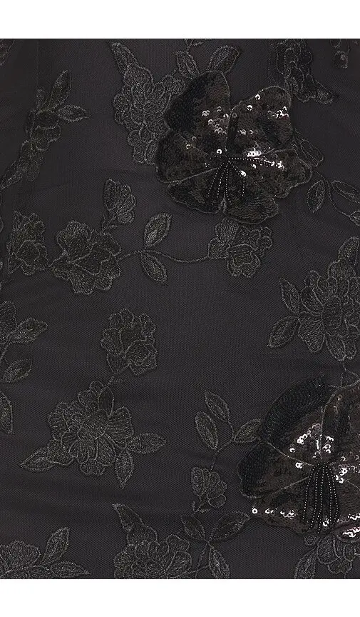 ROTATE BY BIRGER CHRISTENSEN Mesh Flower Mini Dress