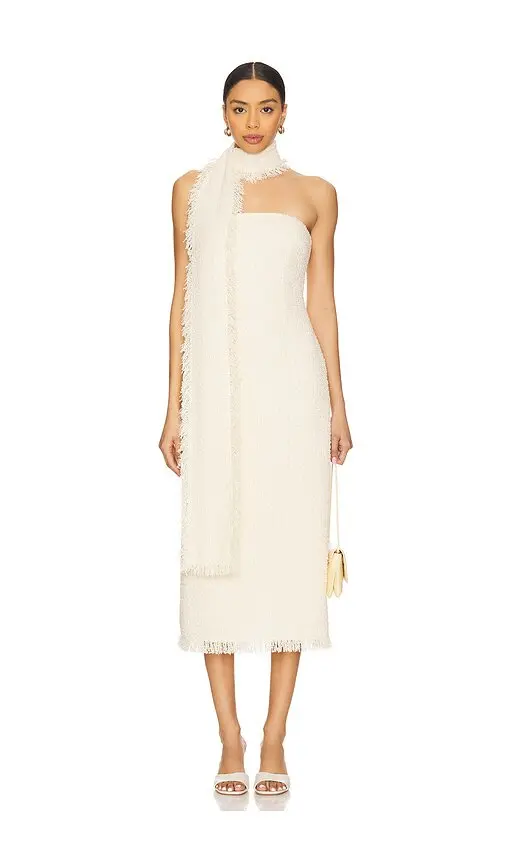 SEROYA Lott Boucle Midi Dress - Cream