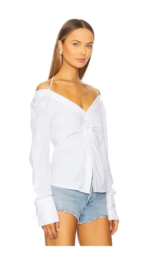 Good American Poplin Off Shoulder Top
