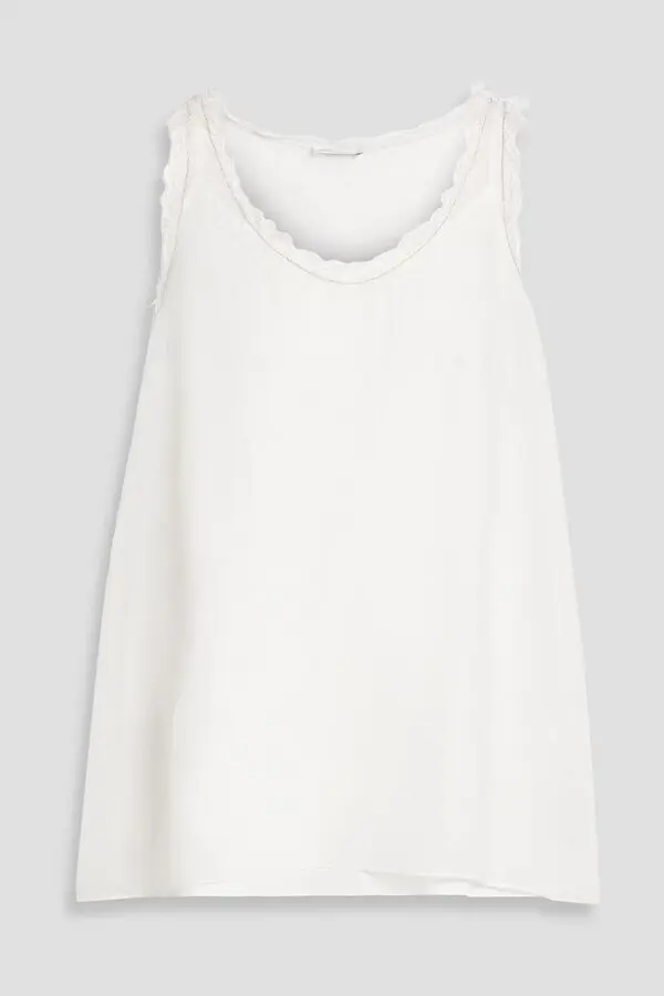Brunello Cucinelli Frayed Silk-chiffon Top