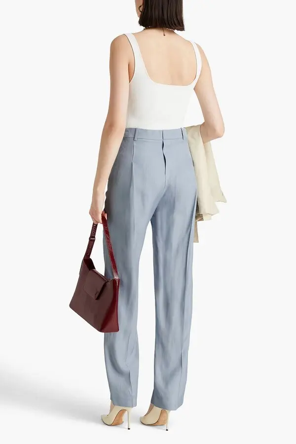 Victoria Beckham Crepe Straight-leg Trousers