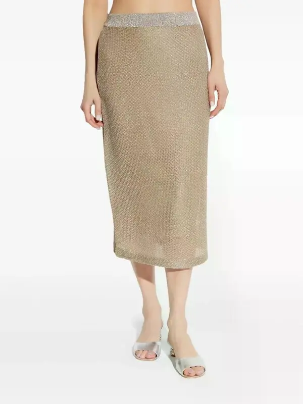Tory Burch Metallic Midi Skirt